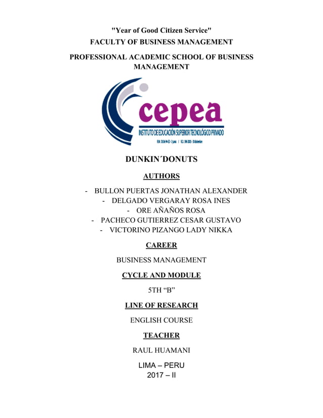 MONOGRAFIC: DUNKIN' DONUTS | PDF