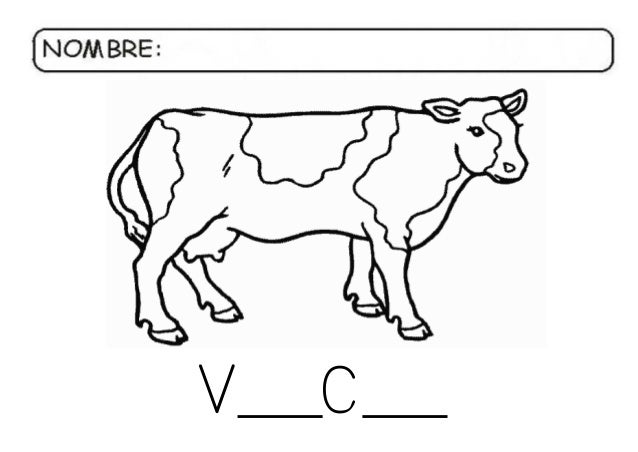 Infantil 3 Divino Maestro Los Molinos: ANIMALES DE GRANJA : LA VACA