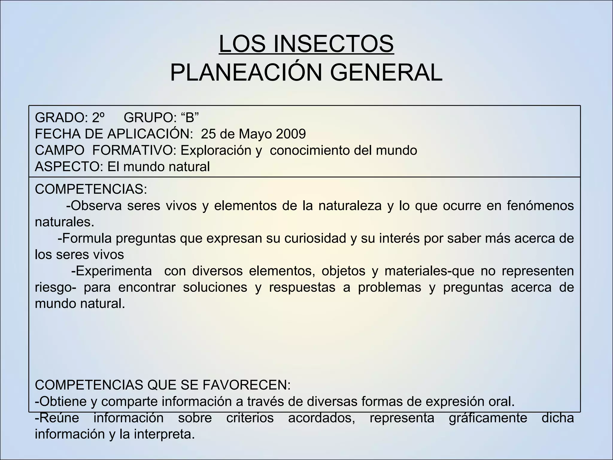 Proyecto Los Insectos | PPT