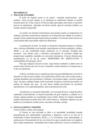 Producción de pollos de engorde (Broiler) | PDF