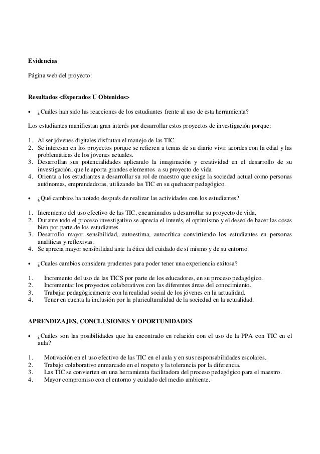 Proyecto Pedagógico Transversal
