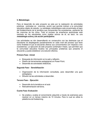 Proyecto pedagogico los ecosistemas celina florez erm hatoviejo | PDF