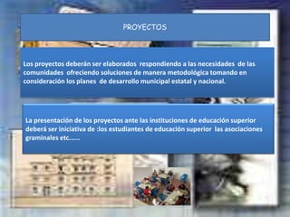 Proyectos Del Servicio Comunitario | PPTX