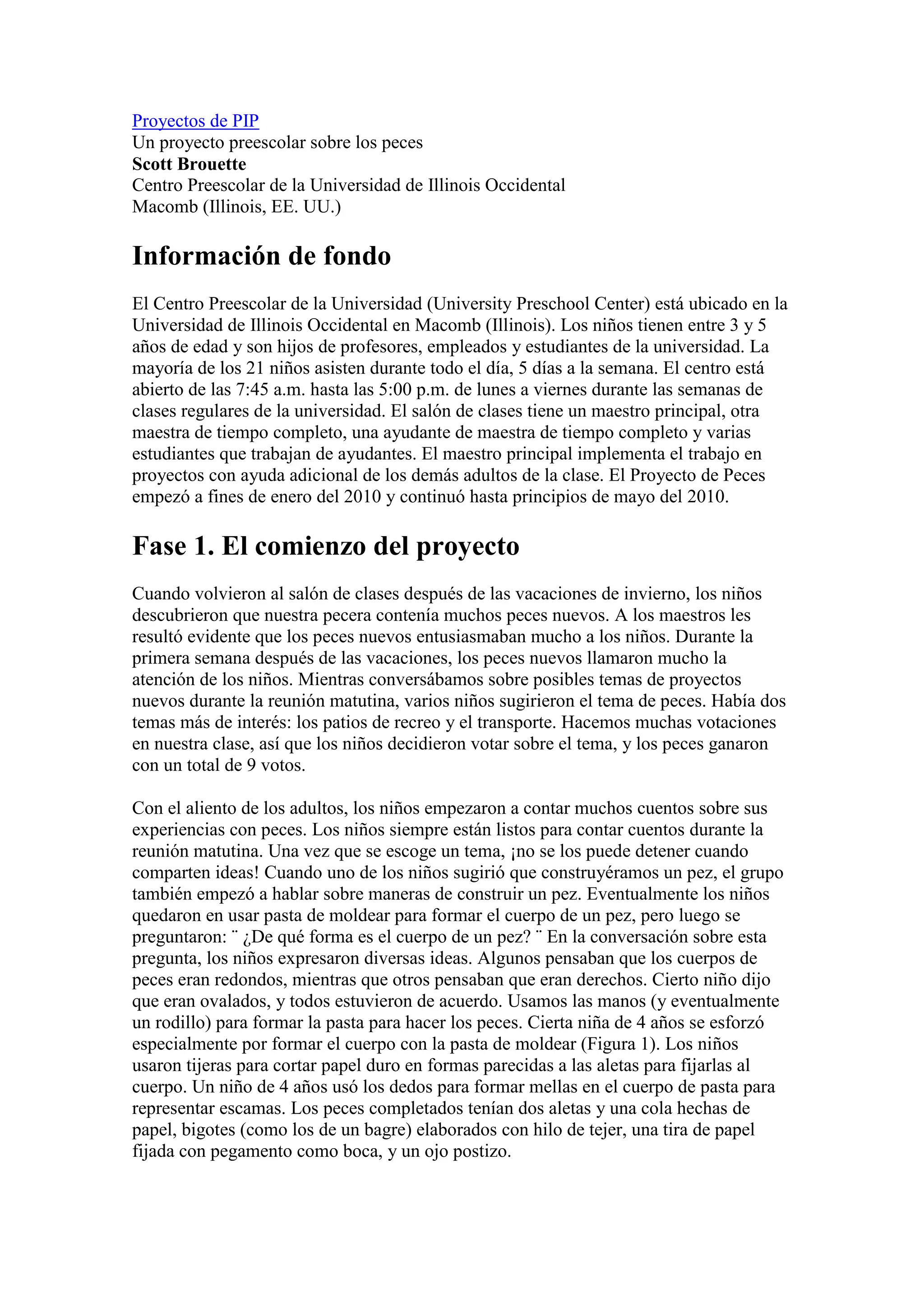 Proyectos de peces | DOCX