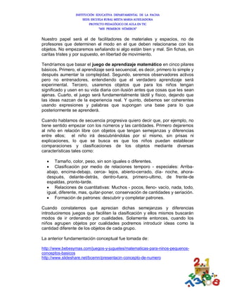 PROYECTO DE AULA TIC - MIS PRIMEROS NUMEROS | PDF