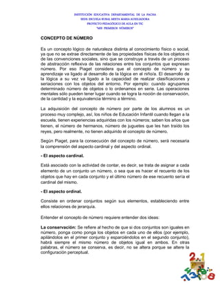 PROYECTO DE AULA TIC - MIS PRIMEROS NUMEROS | PDF