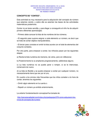 PROYECTO DE AULA TIC - MIS PRIMEROS NUMEROS | PDF