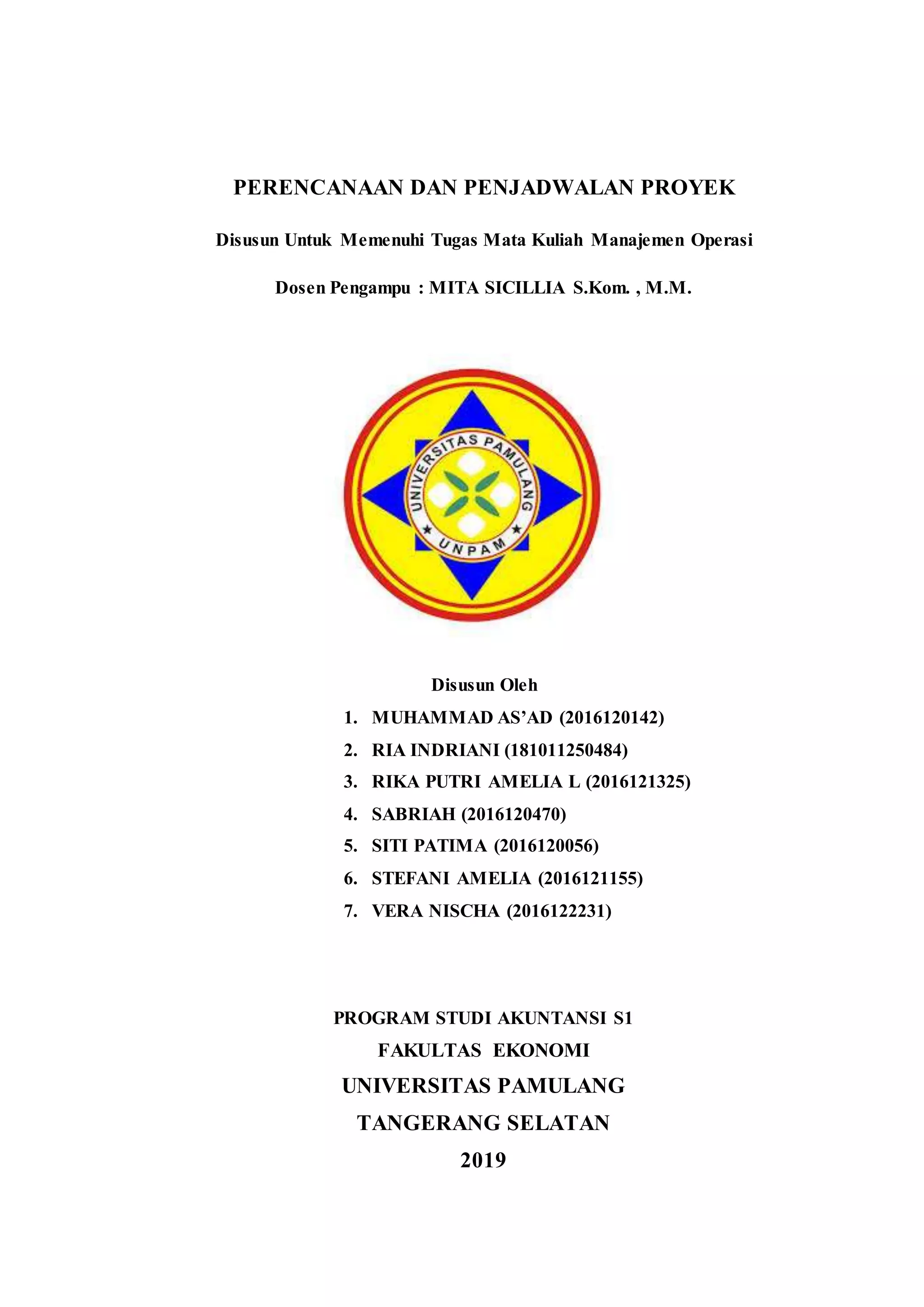 PERENCANAAN DAN PENJADWALAN PROYEK | DOCX