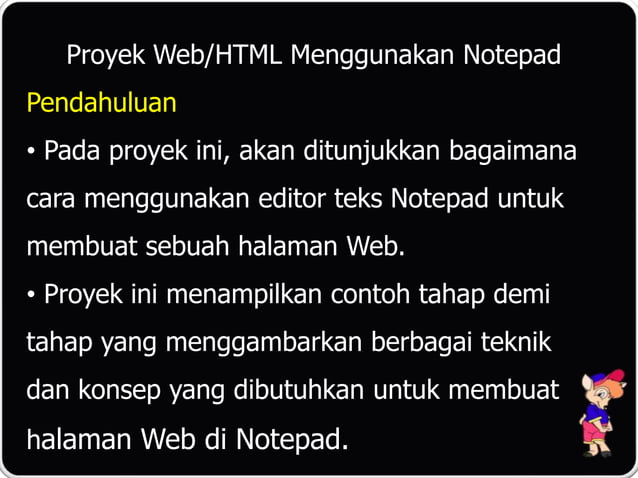 Proyek 3 proyek web html menggunakan notepad | PPTX