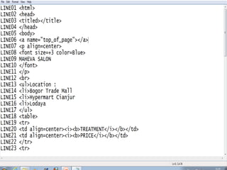 Proyek 3 web html menggunakan notepad | PPTX