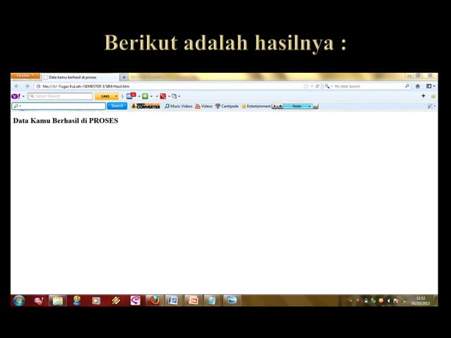 Proyek 5 formulir pembelian buku web html | PPT