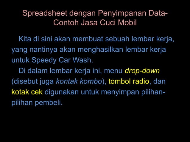 Proyek 7 spreadsheet dengan penyimpan data contoh minivan | PPT