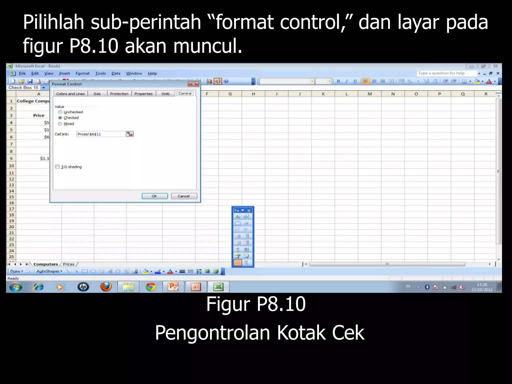 Proyek 8 spreadsheet dengan penyimpan data contoh college computing | PPTX