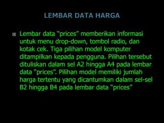 Proyek 8 spreadsheet dengan penyimpan data contoh college computing | PPTX