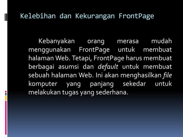 Proyek bab 2 web html menggunakan microsoft front page | PPT
