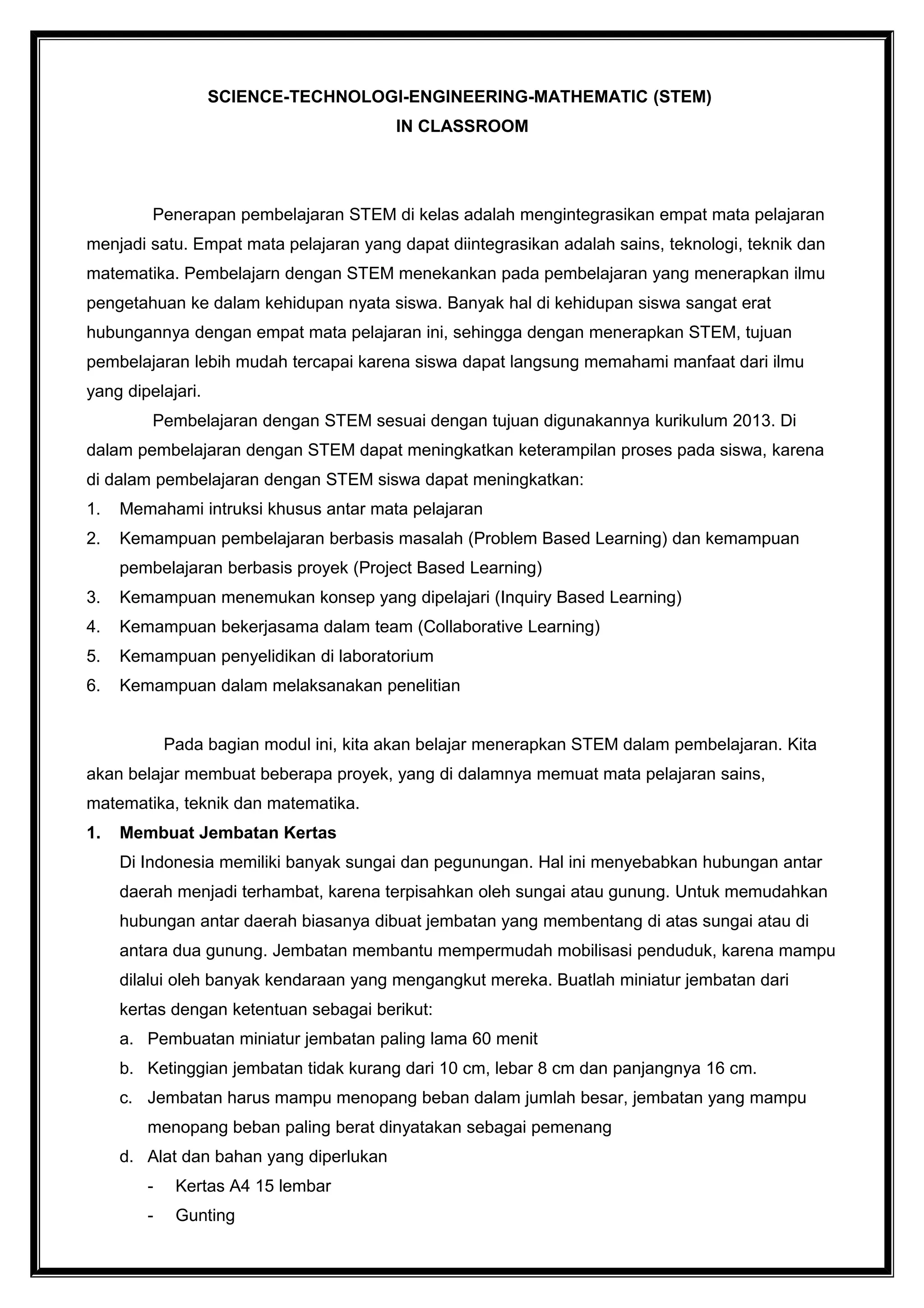 MODUL STEM dan ICT in Education | DOC