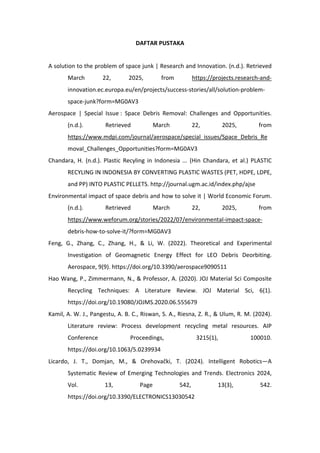 Development of ‘Space Debris Recycler’ Technology | PDF