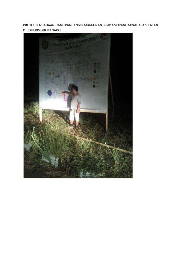 Proyek pengadaan tiang pancang pembagunan bp2 ip amurang minahasa ...