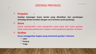 Gambar proyeksi pada gambar teknik dasar | PPTX