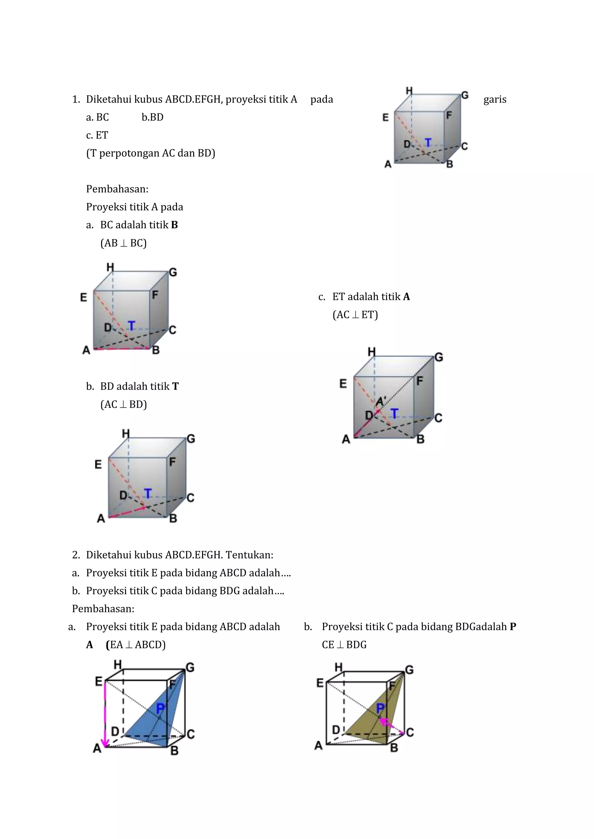 Soal proyeksi kelas 10 | DOCX