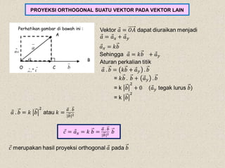 Proyeksi orthogonal vektor pada vektor lain pjj-ds | PPT