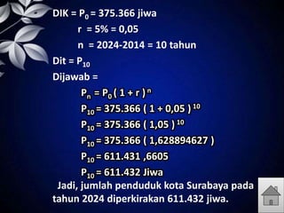 GEOGRAFI - Menghitung Proyeksi Penduduk | PPTX