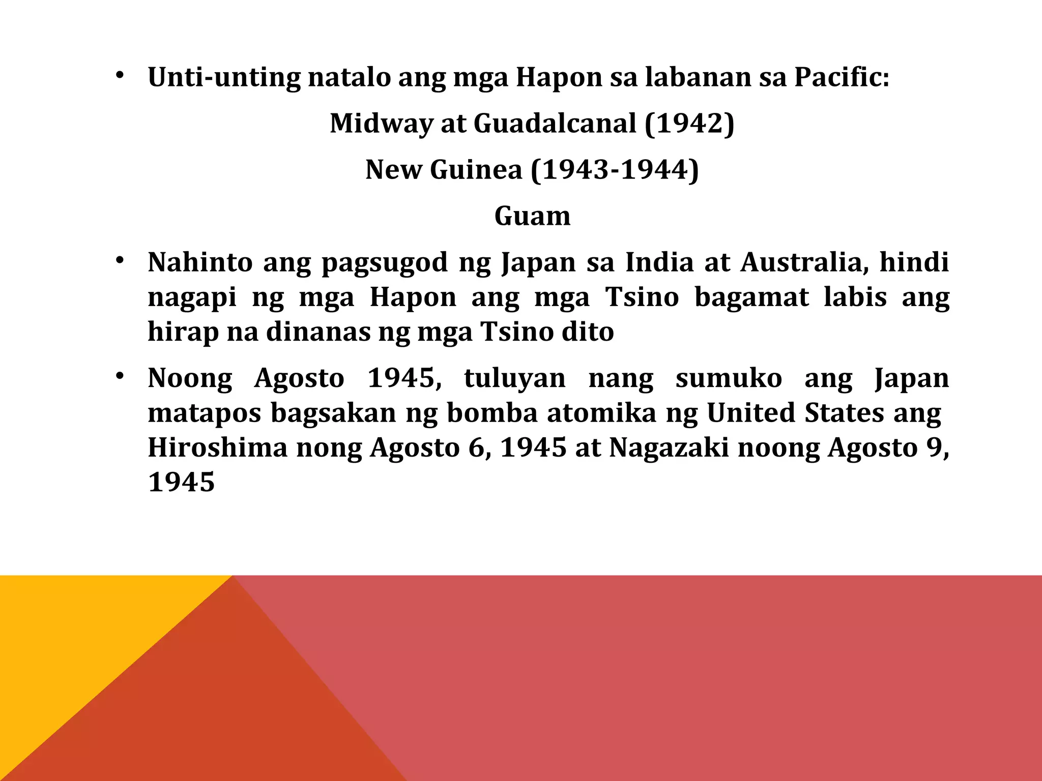 Asya at ang Ikalawang Digmaang Pandaigdig | PPT