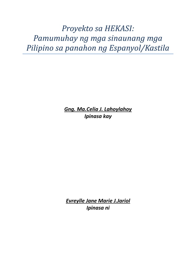 Proyekto sa hekasi 1st grading | DOCX