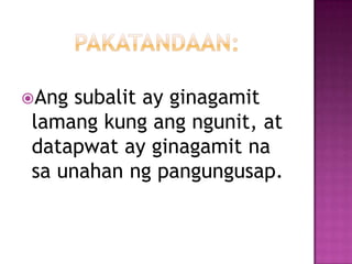 Mga Pang-ugnay at Mga Uri Nito | PPTX