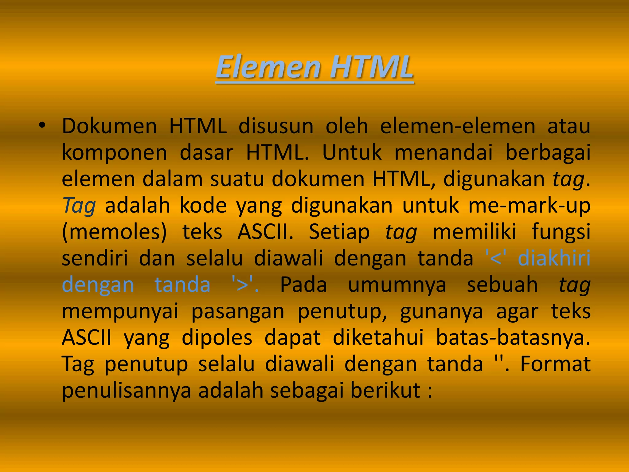 Proyek web html menggunakan notepad | PPTX