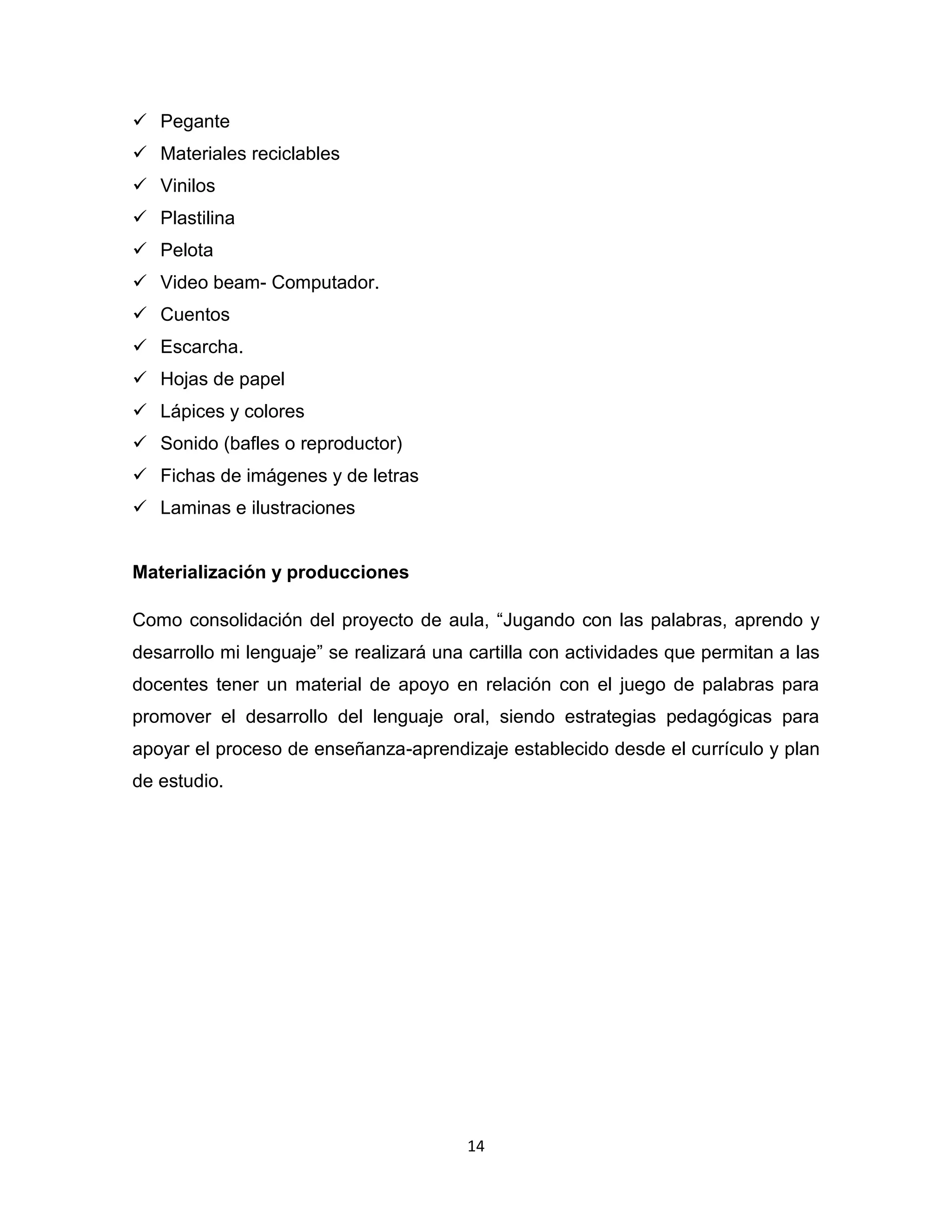 Proyecto de aula jugando con las palabras, me divierto y desarrollo mi ...