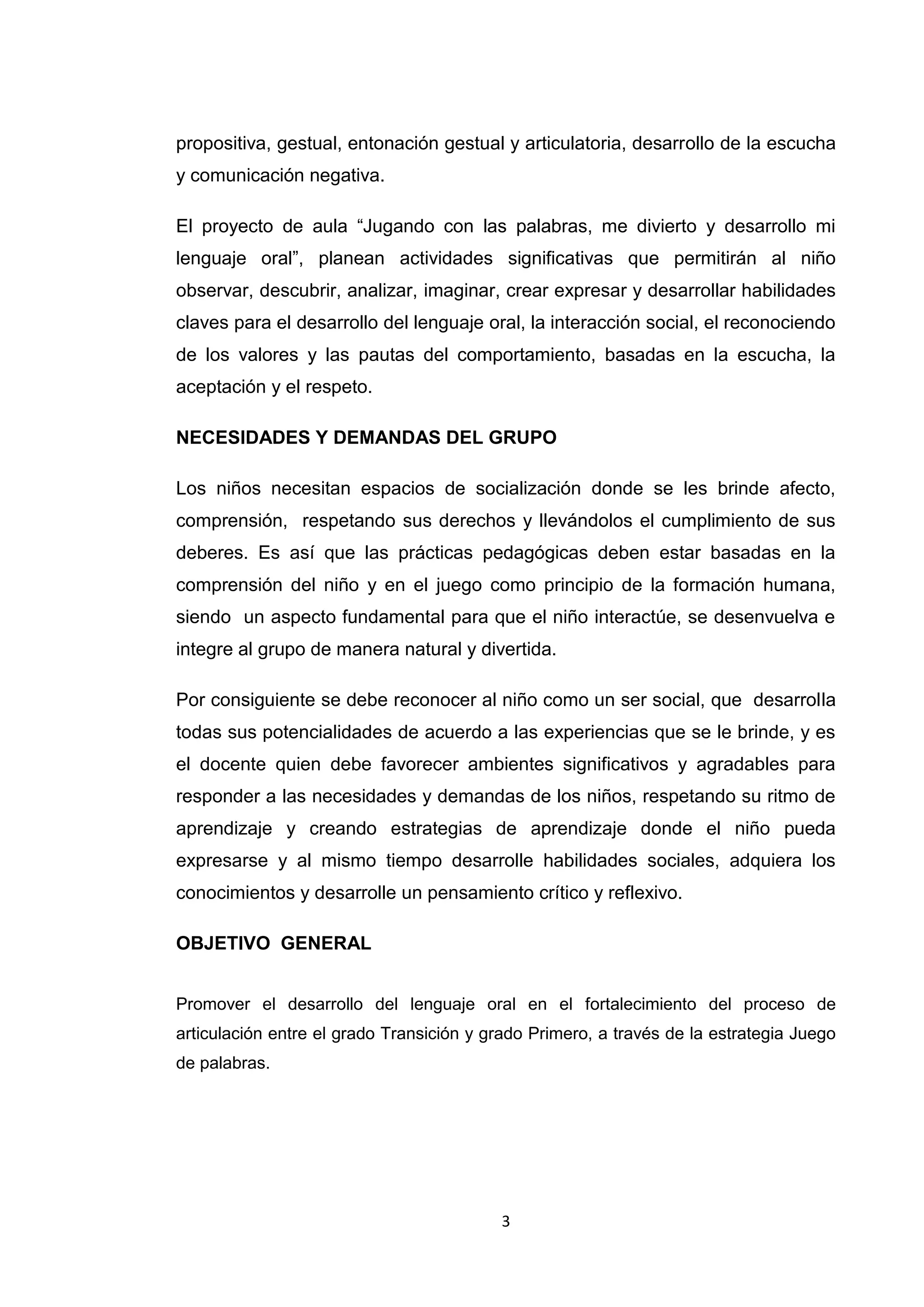 Proyecto de aula jugando con las palabras, me divierto y desarrollo mi ...