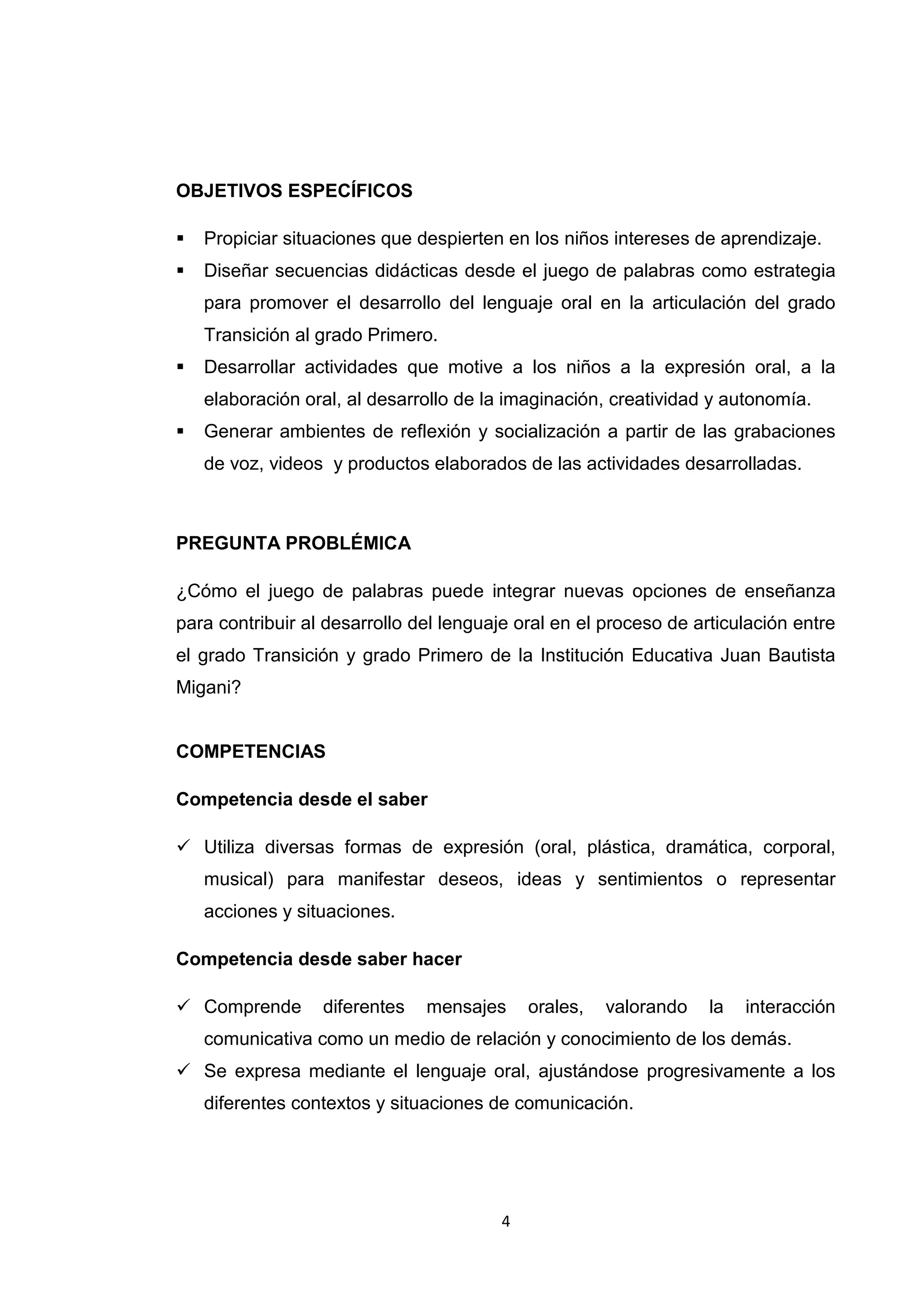 Proyecto de aula jugando con las palabras, me divierto y desarrollo mi ...