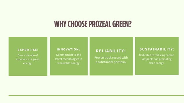 Prozeal Green: Pioneering Sustainable Energy Solutions | PDF | Power ...