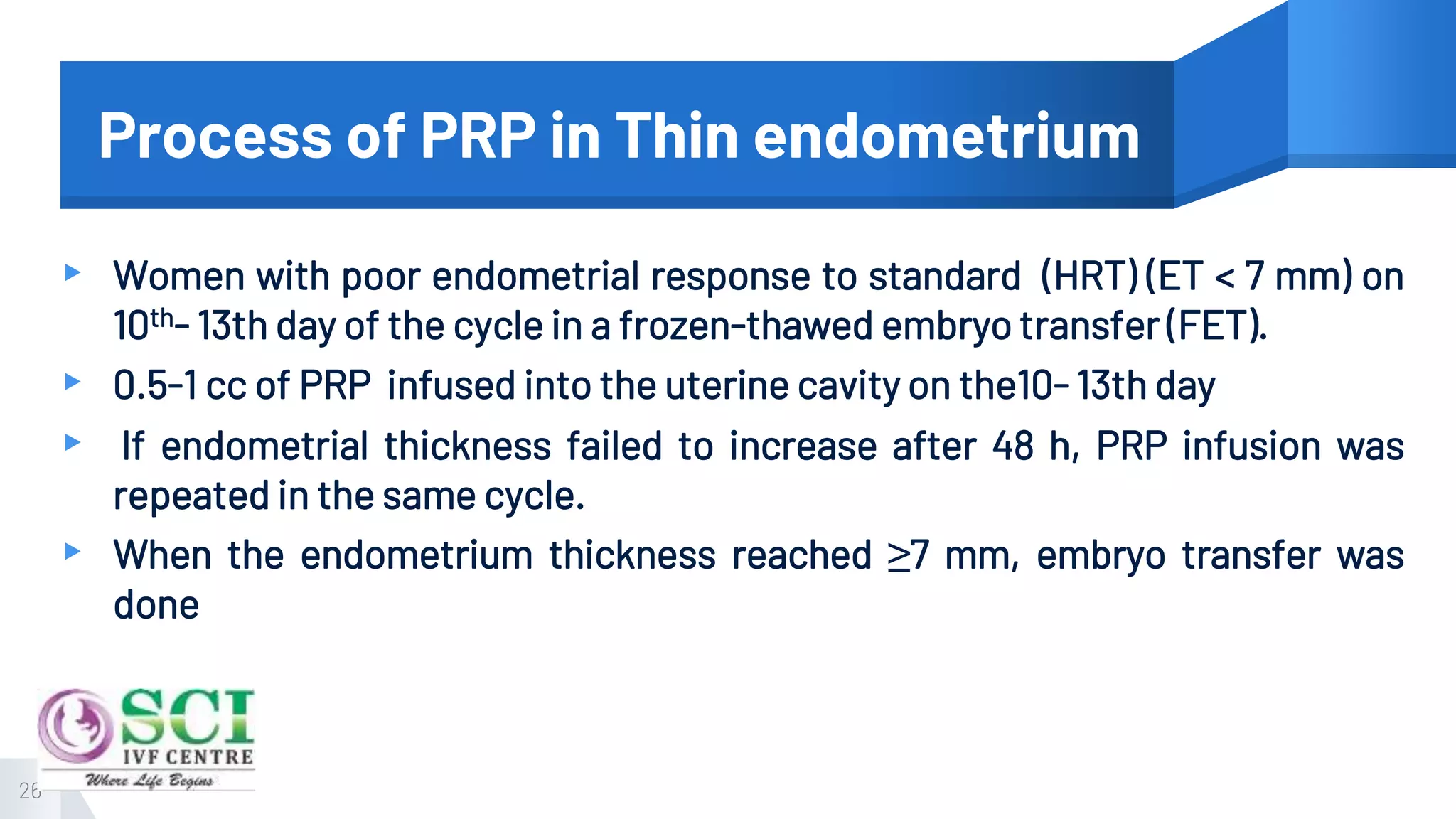 PRP Platelet Rich Plasma in Infertility IVF Recurrent Implantation ...