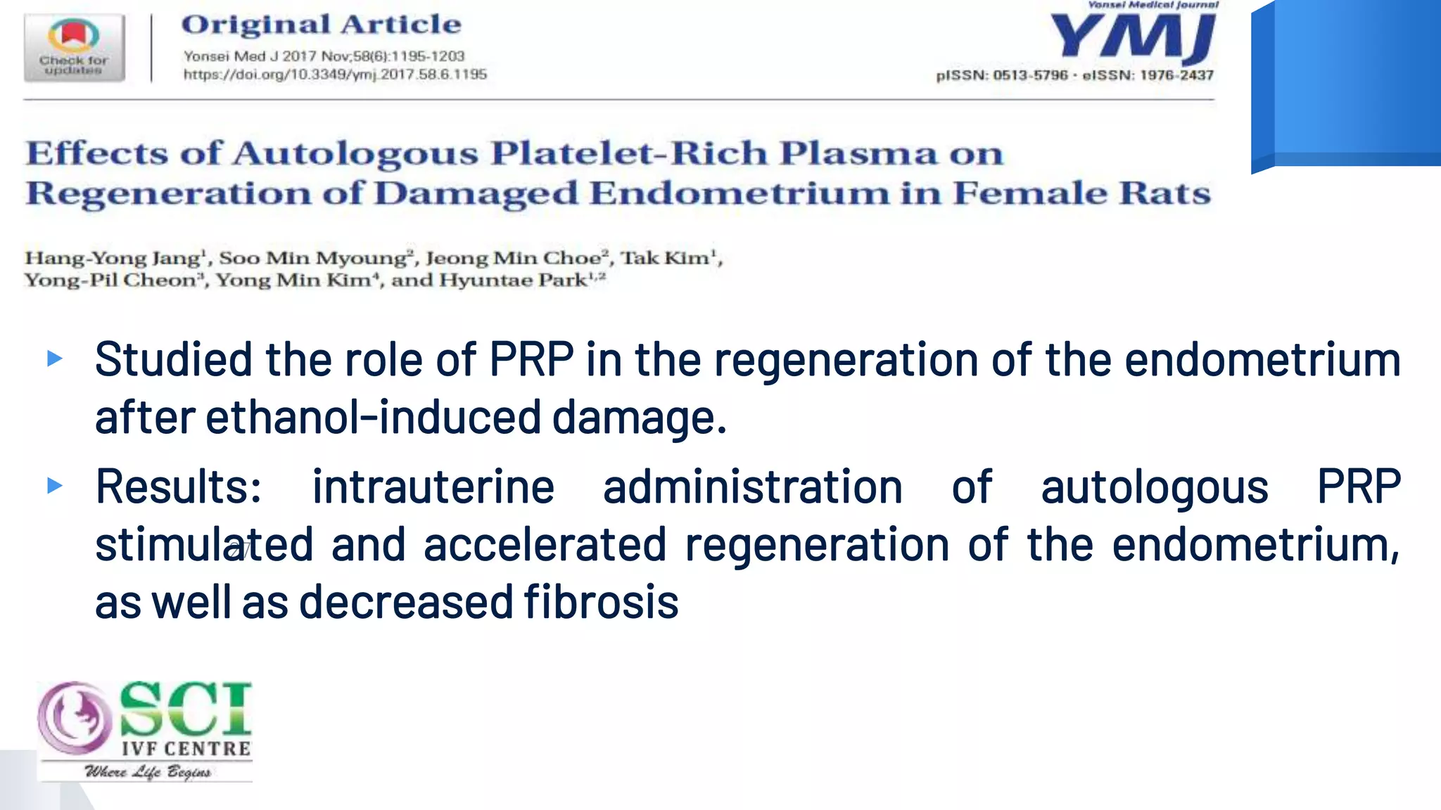 PRP Platelet Rich Plasma in Infertility IVF Recurrent Implantation ...