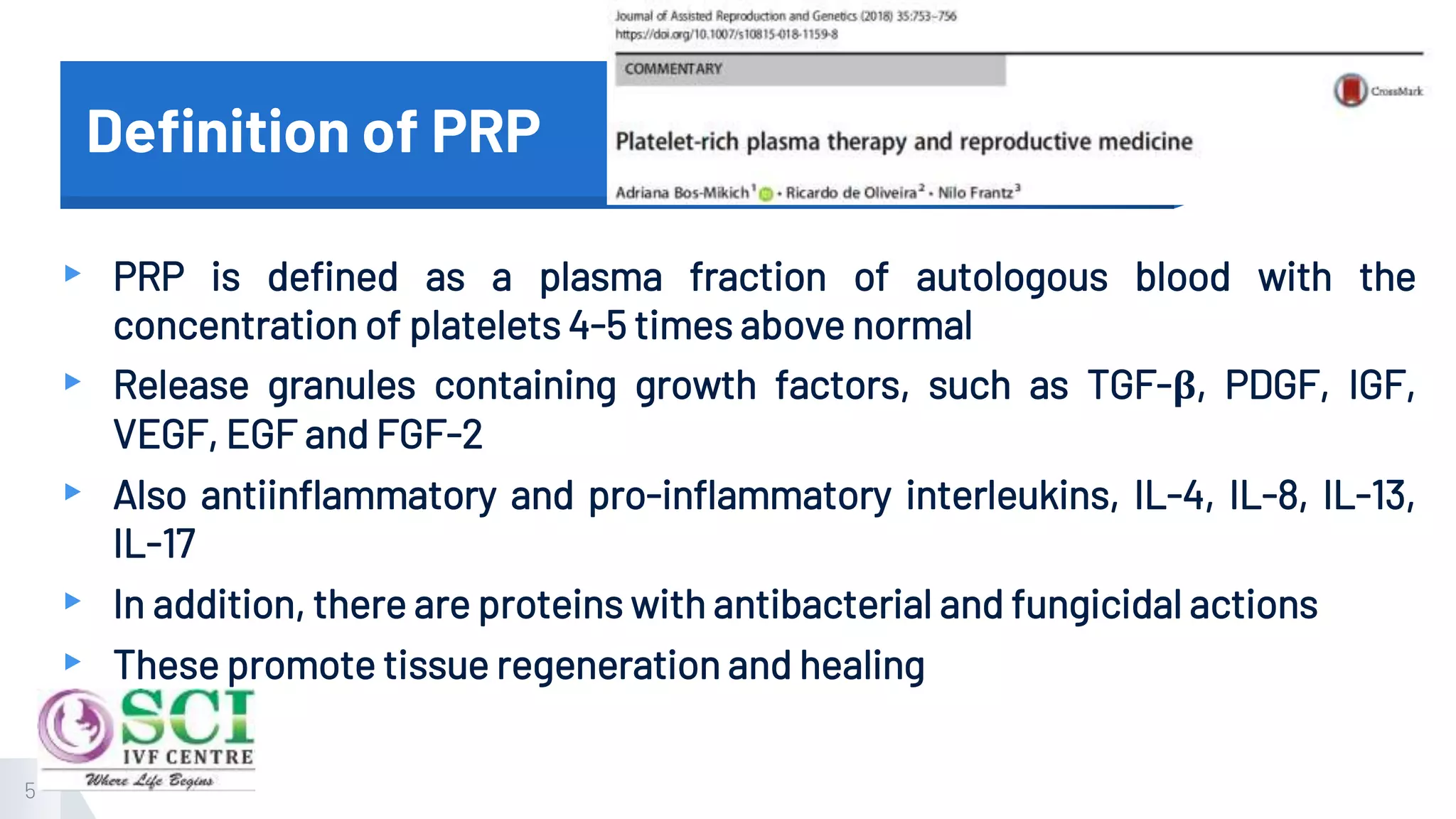 PRP Platelet Rich Plasma in Infertility IVF Recurrent Implantation failure Premature Ovarian ...