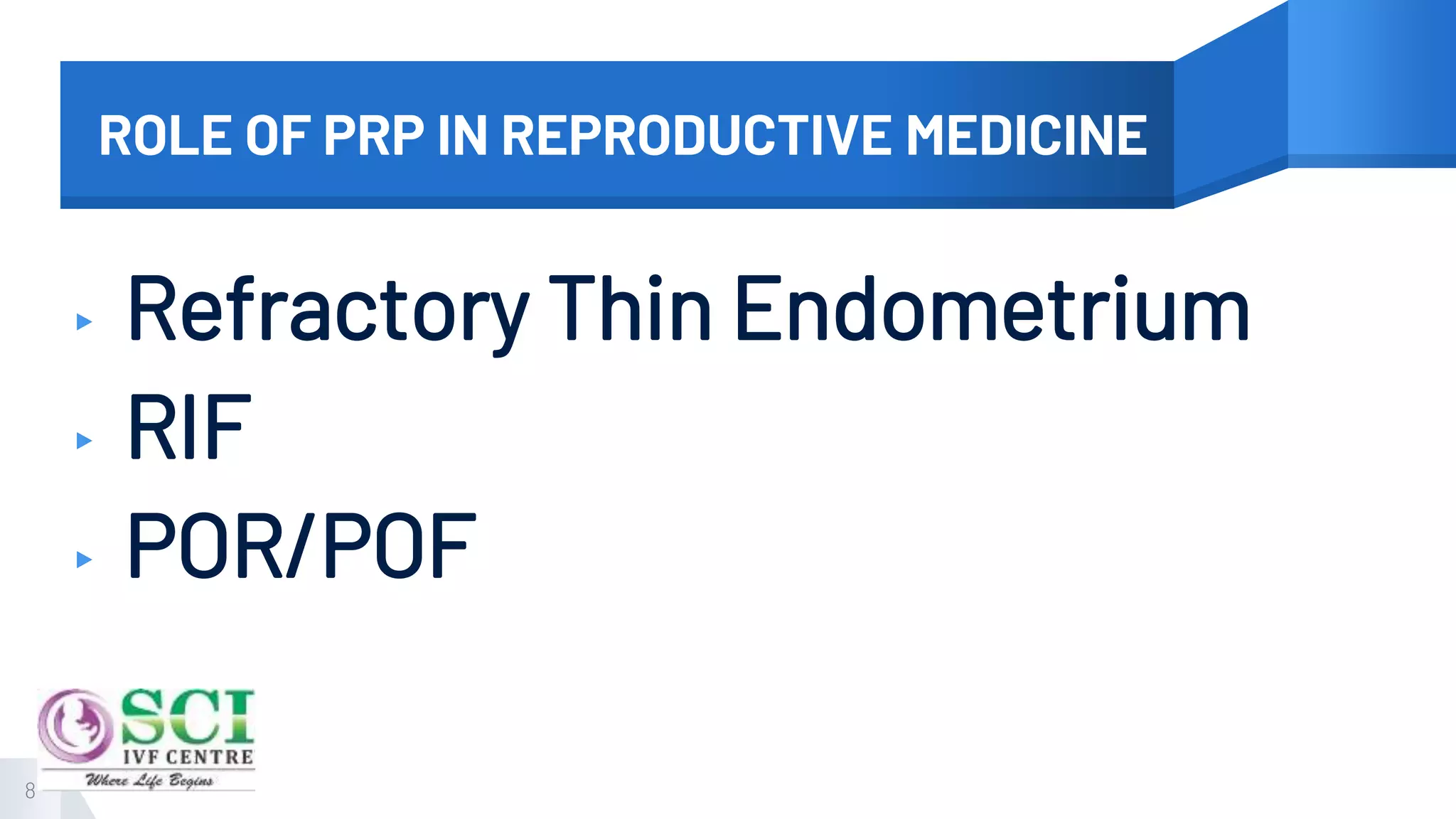 PRP Platelet Rich Plasma in Infertility IVF Recurrent Implantation ...