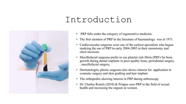 Therapeutic application of PRP in Regenerative medicine | PPTX | Blood ...