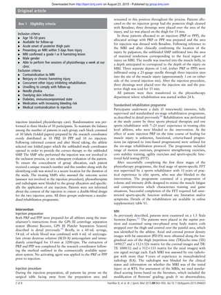 Prp and hamstring injury | PDF