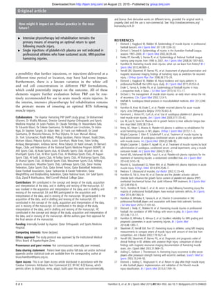 Prp and hamstring injury | PDF