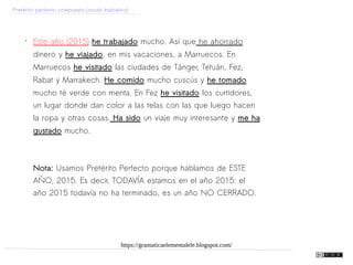 Pretérito perfecto de indicativo | PDF