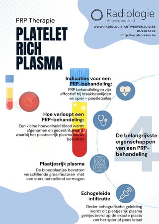 Infofiche PRP therapie Radiologie Antwerpen Zuid | PDF