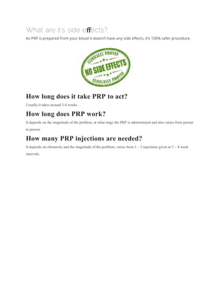 Prp injections in orthopedics | PDF