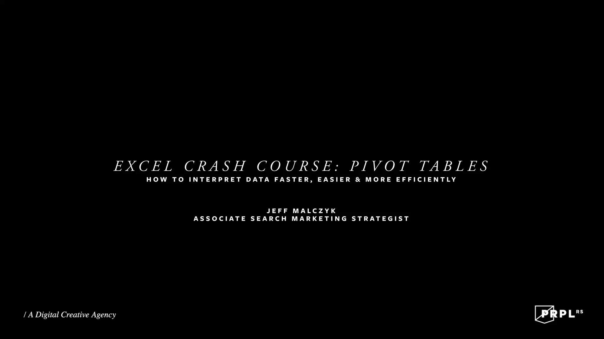 Excel Crash Course: Pivot Tables | PDF
