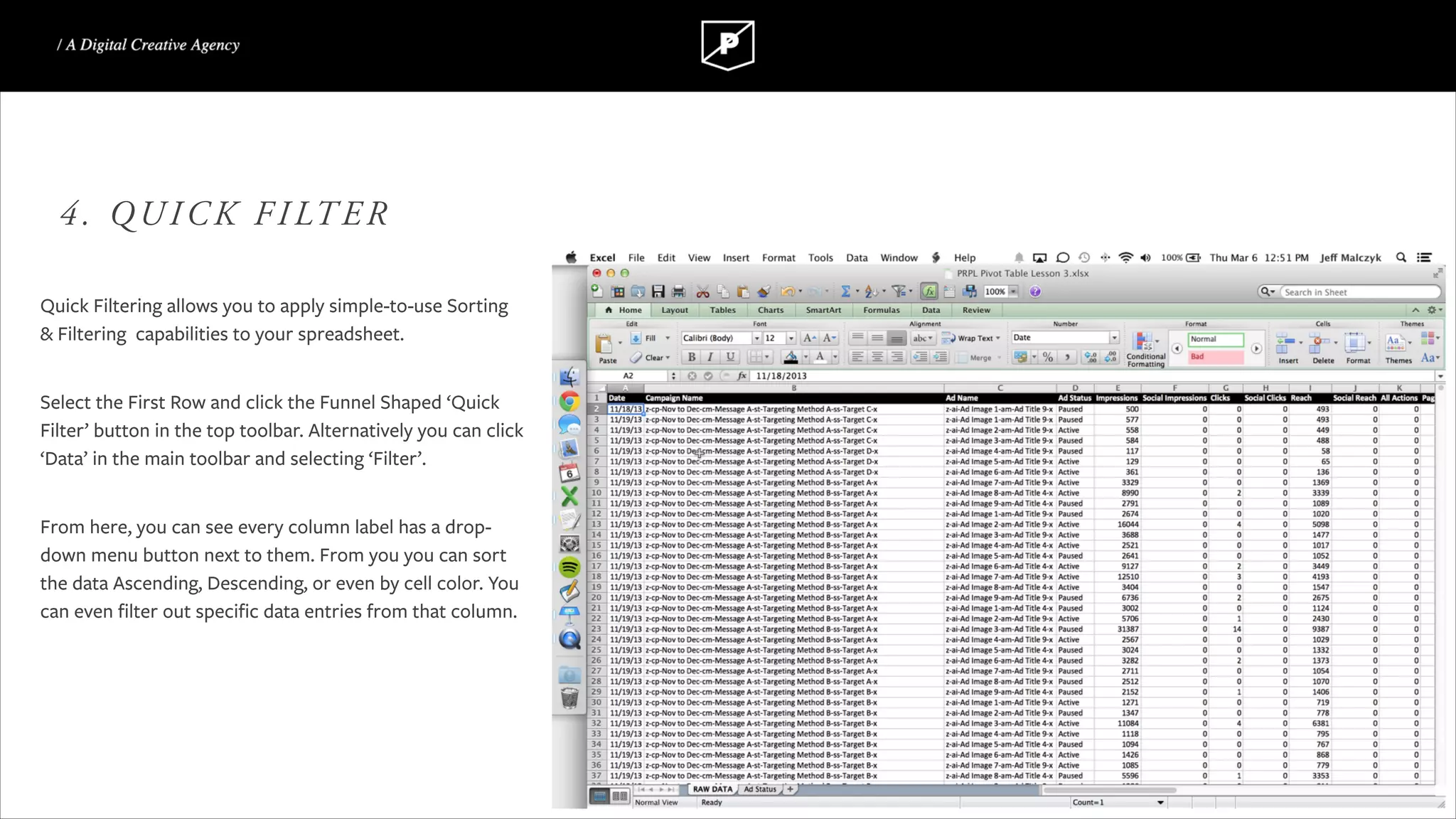 Excel Crash Course: Pivot Tables | PDF