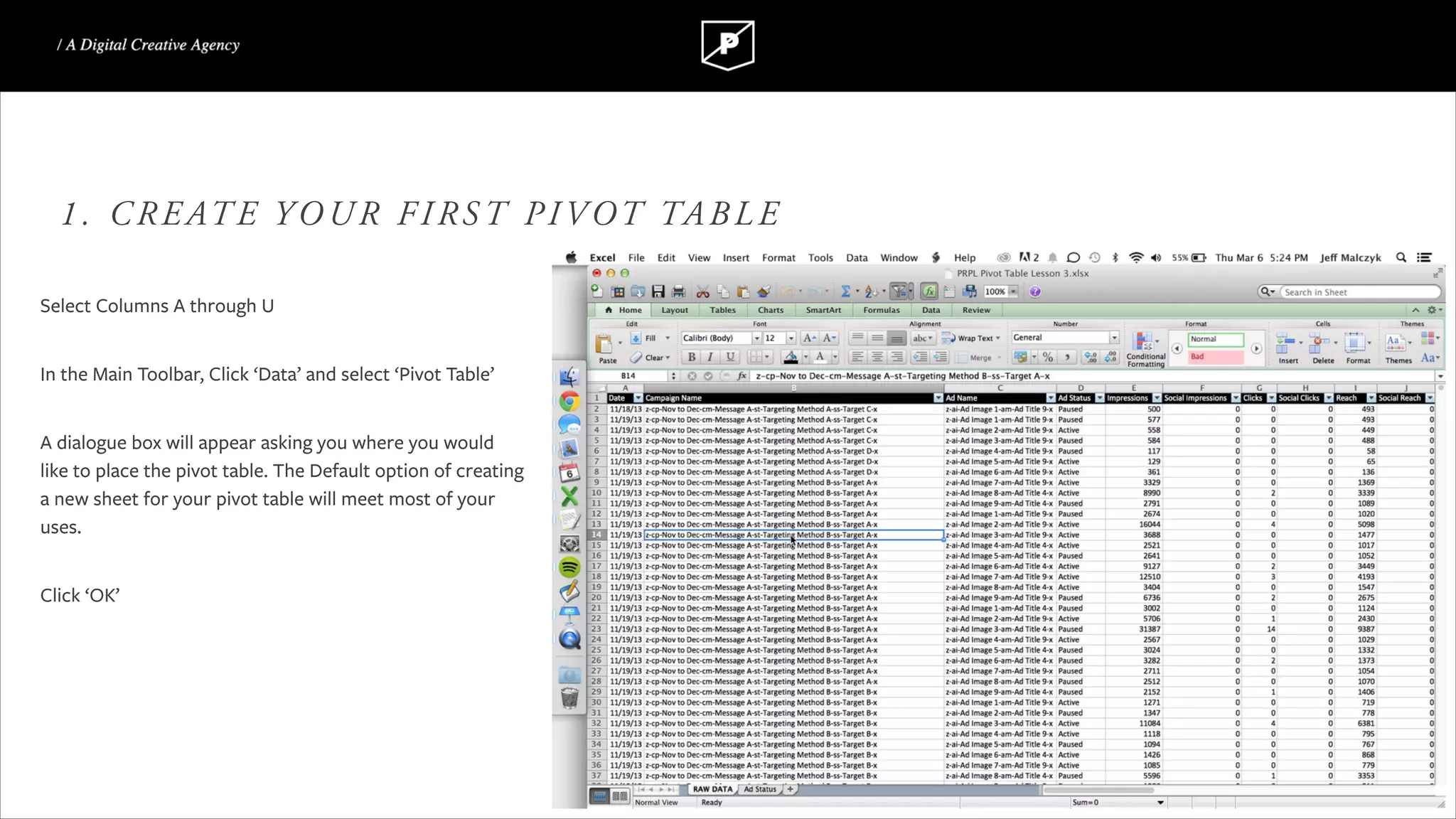 Excel Crash Course: Pivot Tables | PDF