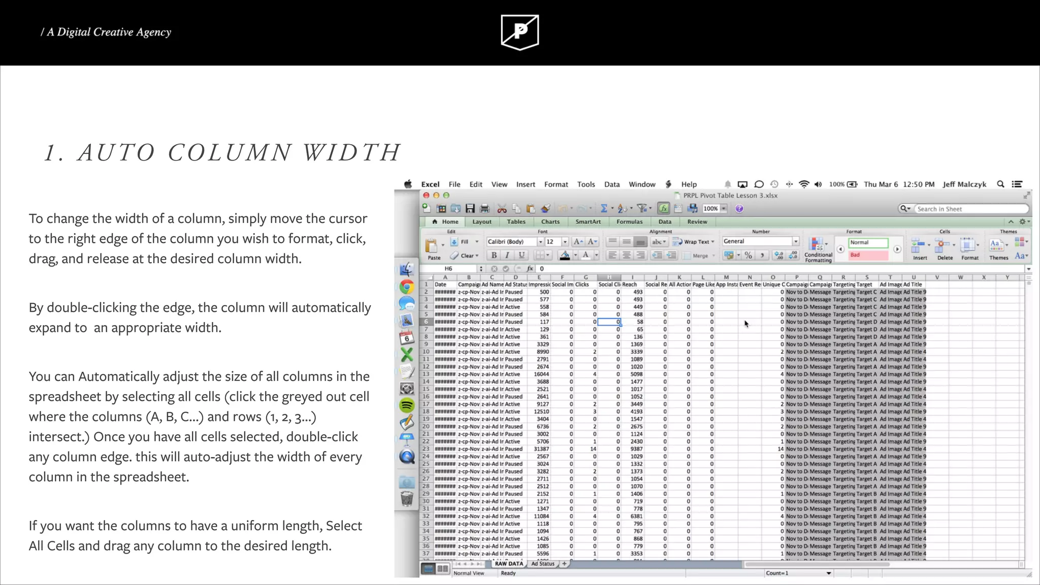 Excel Crash Course: Pivot Tables | PDF | Computing | Technology & Computing