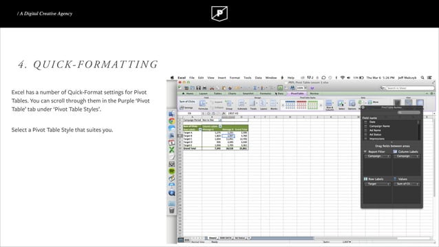Excel Crash Course: Pivot Tables | PDF | Computing | Technology & Computing