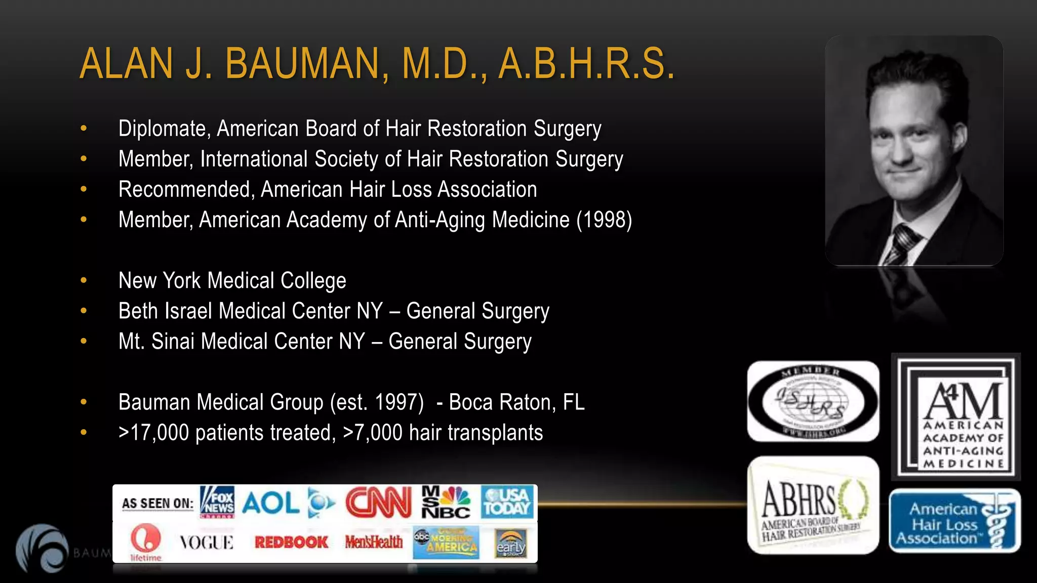 PRP Platelet Rich Plasma for Hair Regrowth by Dr. Alan Bauman | PPTX